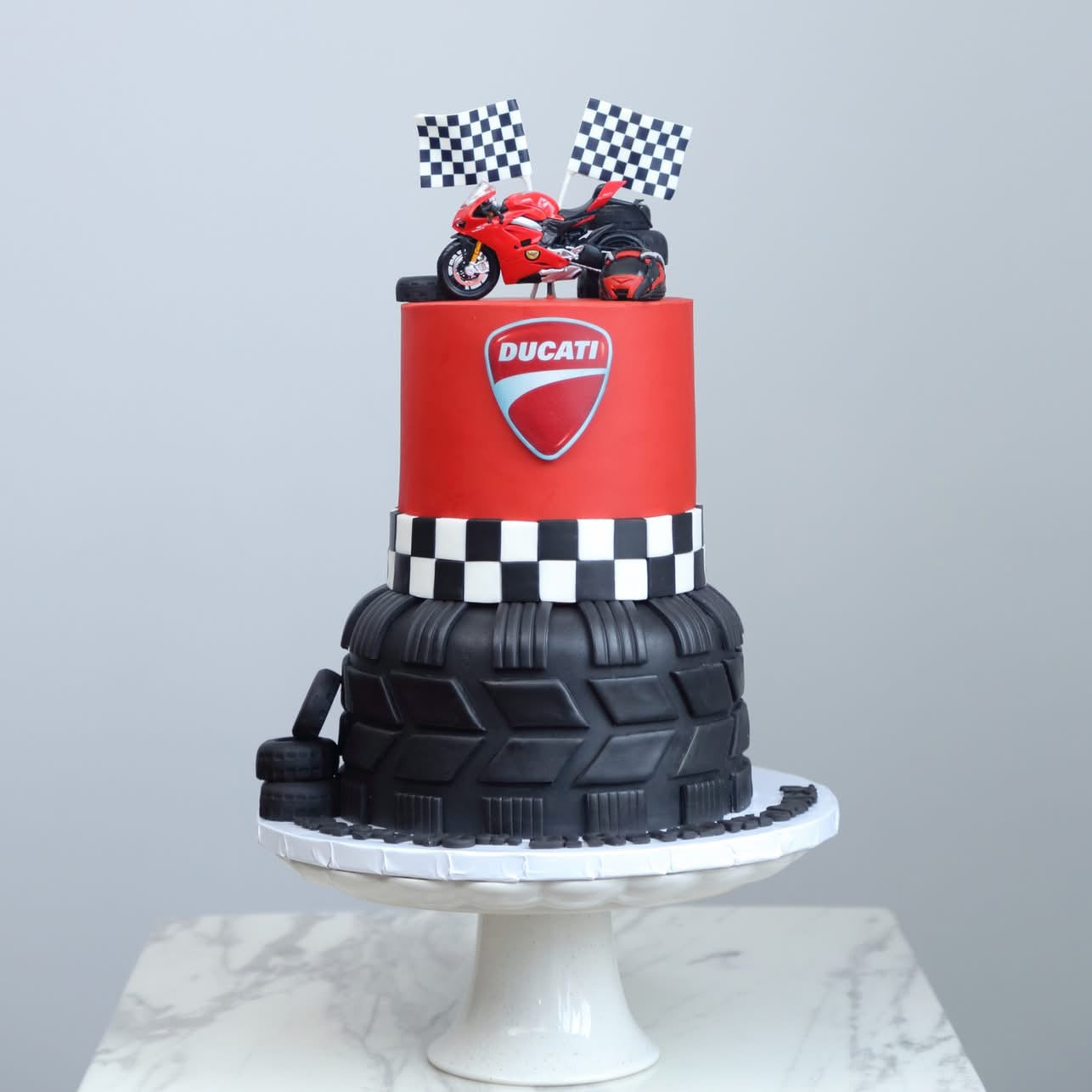 2-Tier Ducati Motorbike Design Cake – My Little Bite
